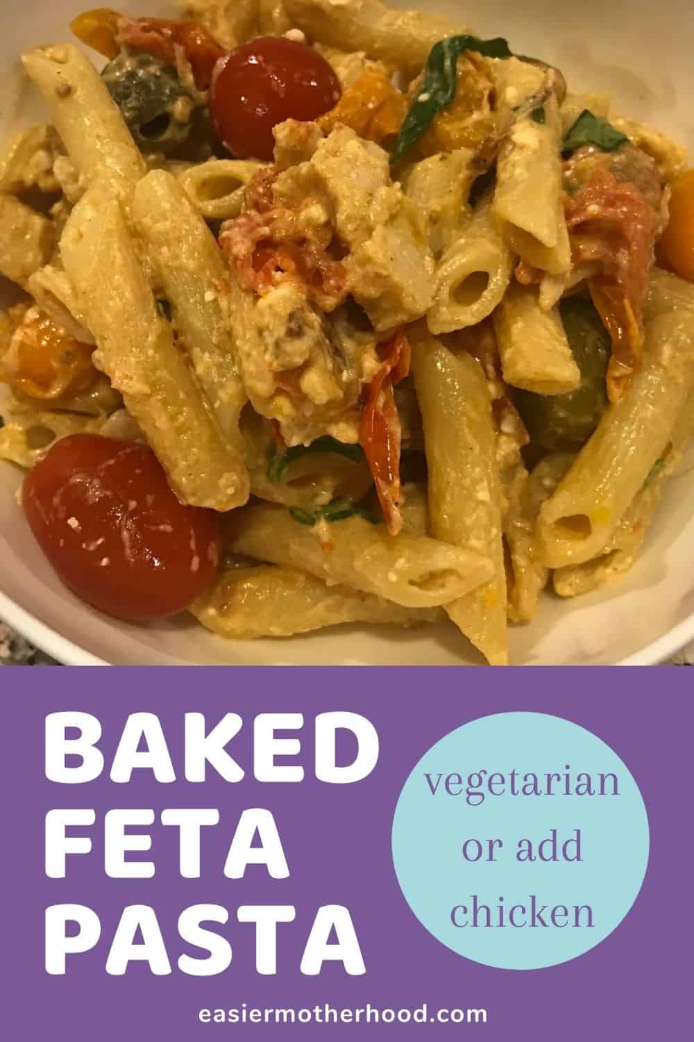 Baked Feta Pasta with Tomatoes, Olives, and Basil - The Default Cook