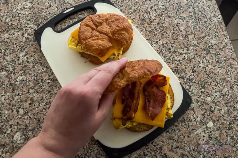 Bacon Egg & Cheese Croissant Breakfast Sandwich - The Default Cook