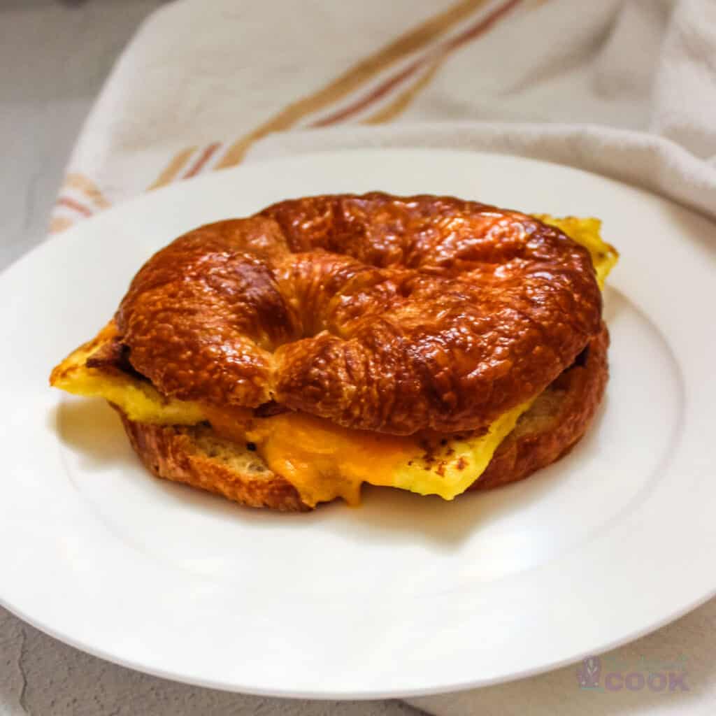 Bacon Egg & Cheese Croissant Breakfast Sandwich - The Default Cook