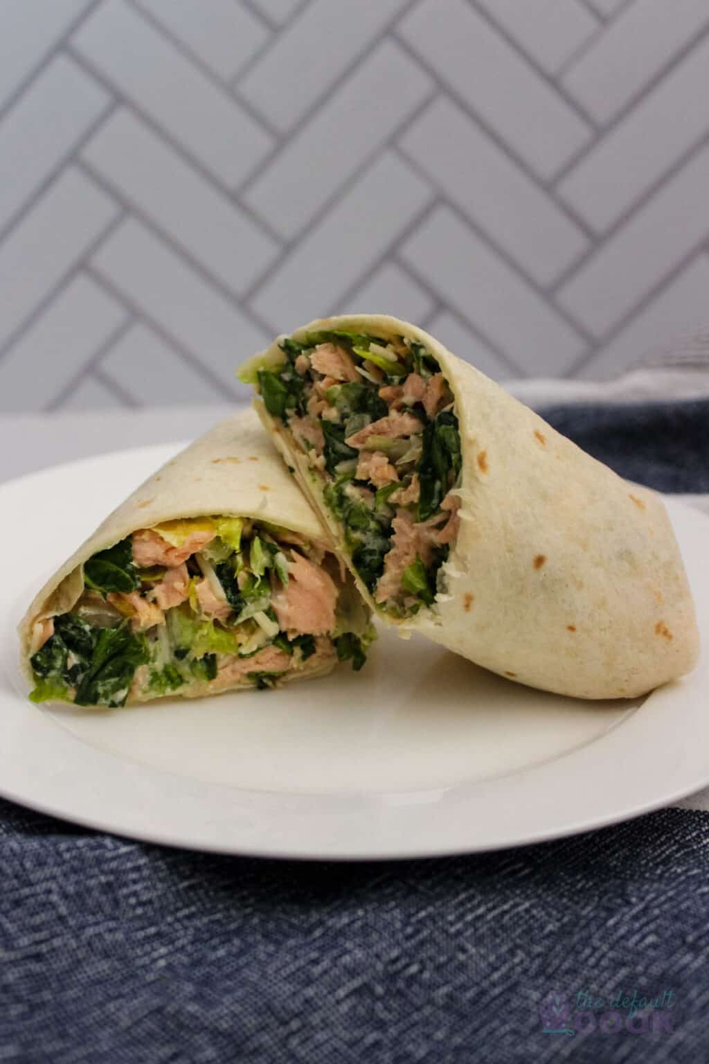 Easy Salmon Caesar Salad Wrap with Leftover Salmon - The Default Cook