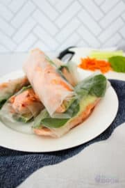 Sweet Chili Salmon Spring Rolls with Rice Paper - The Default Cook