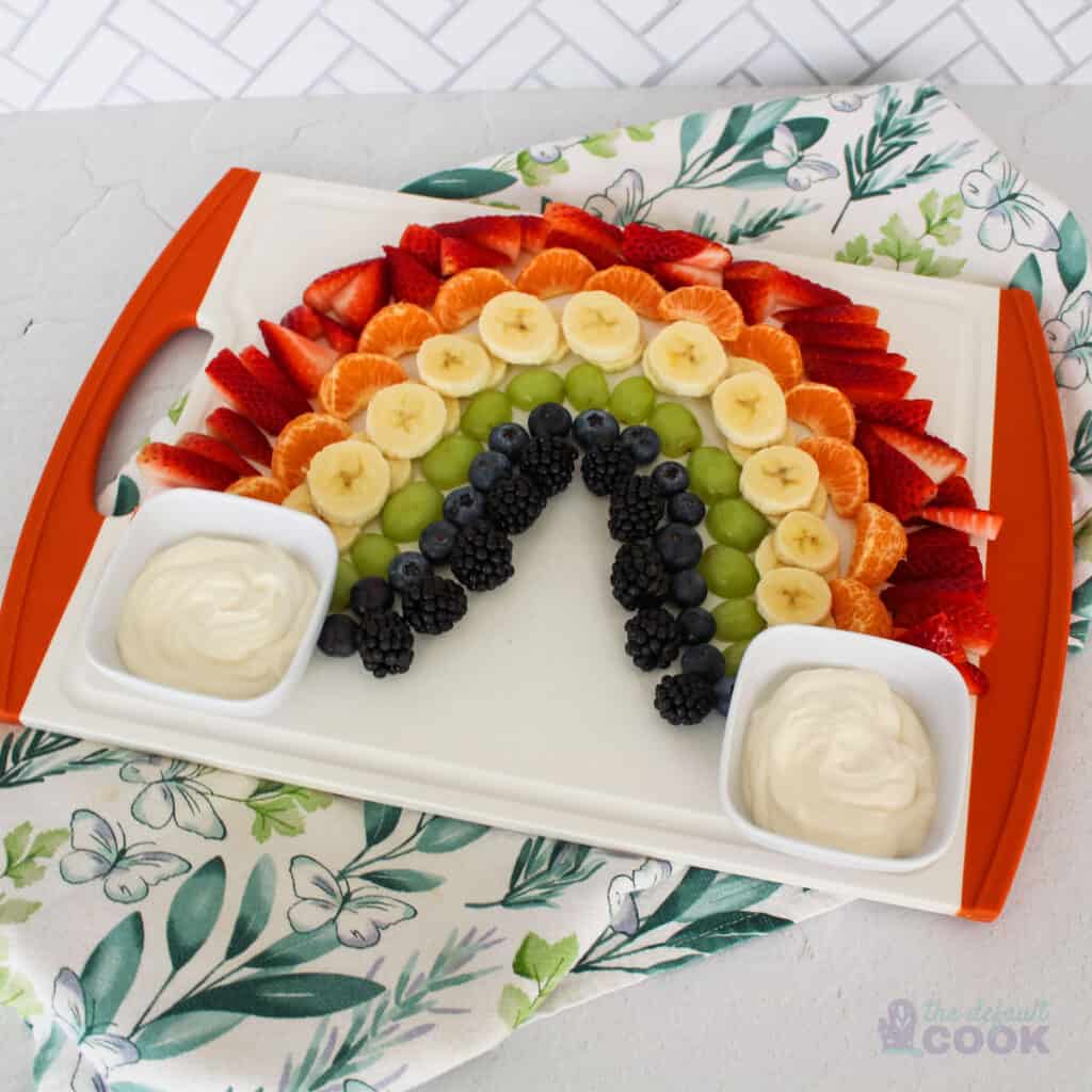 Rainbow Fruit Platter with Yogurt Dip - The Default Cook