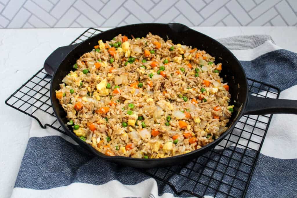 Leftover Pulled Pork Fried Rice - The Default Cook