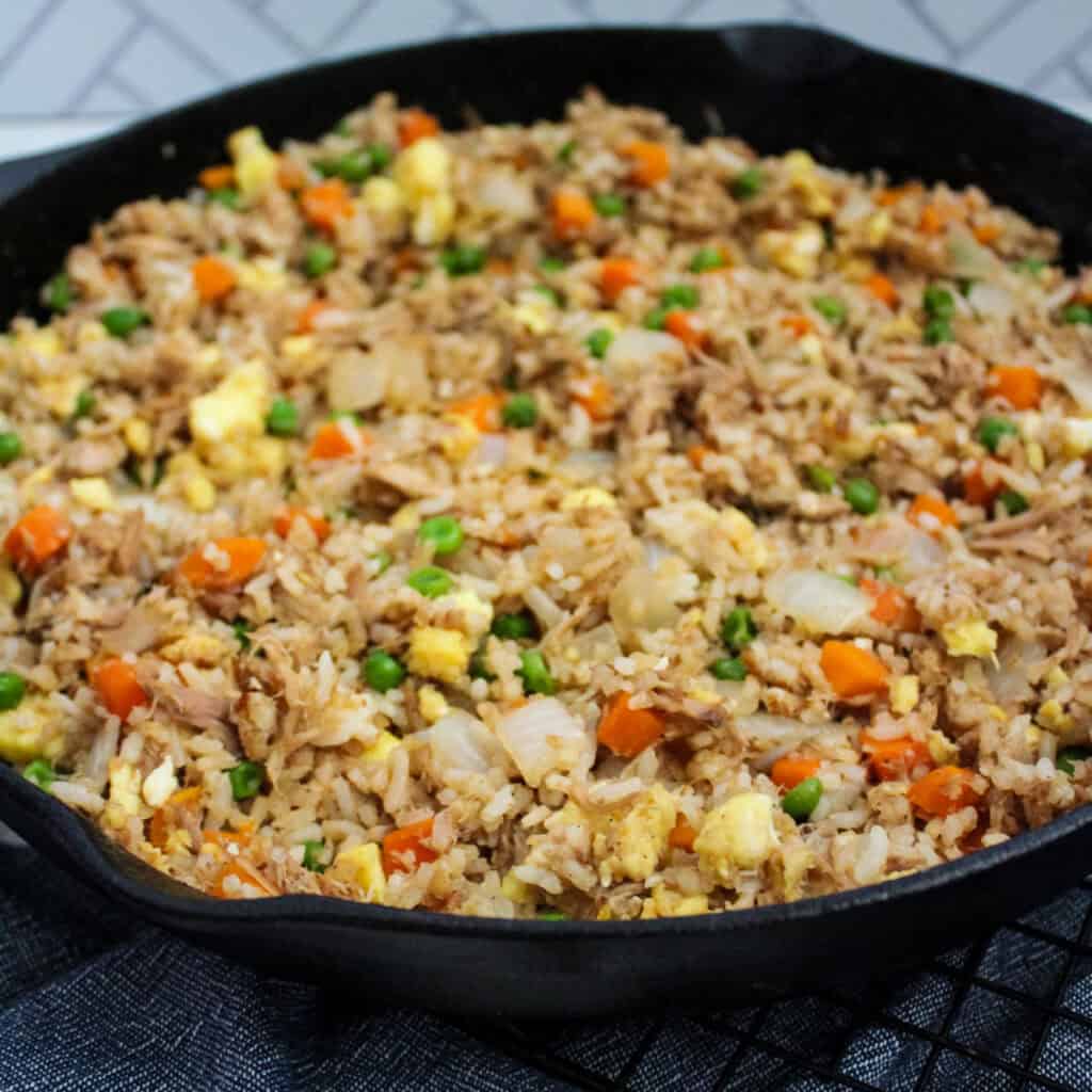 Leftover Pulled Pork Fried Rice - The Default Cook