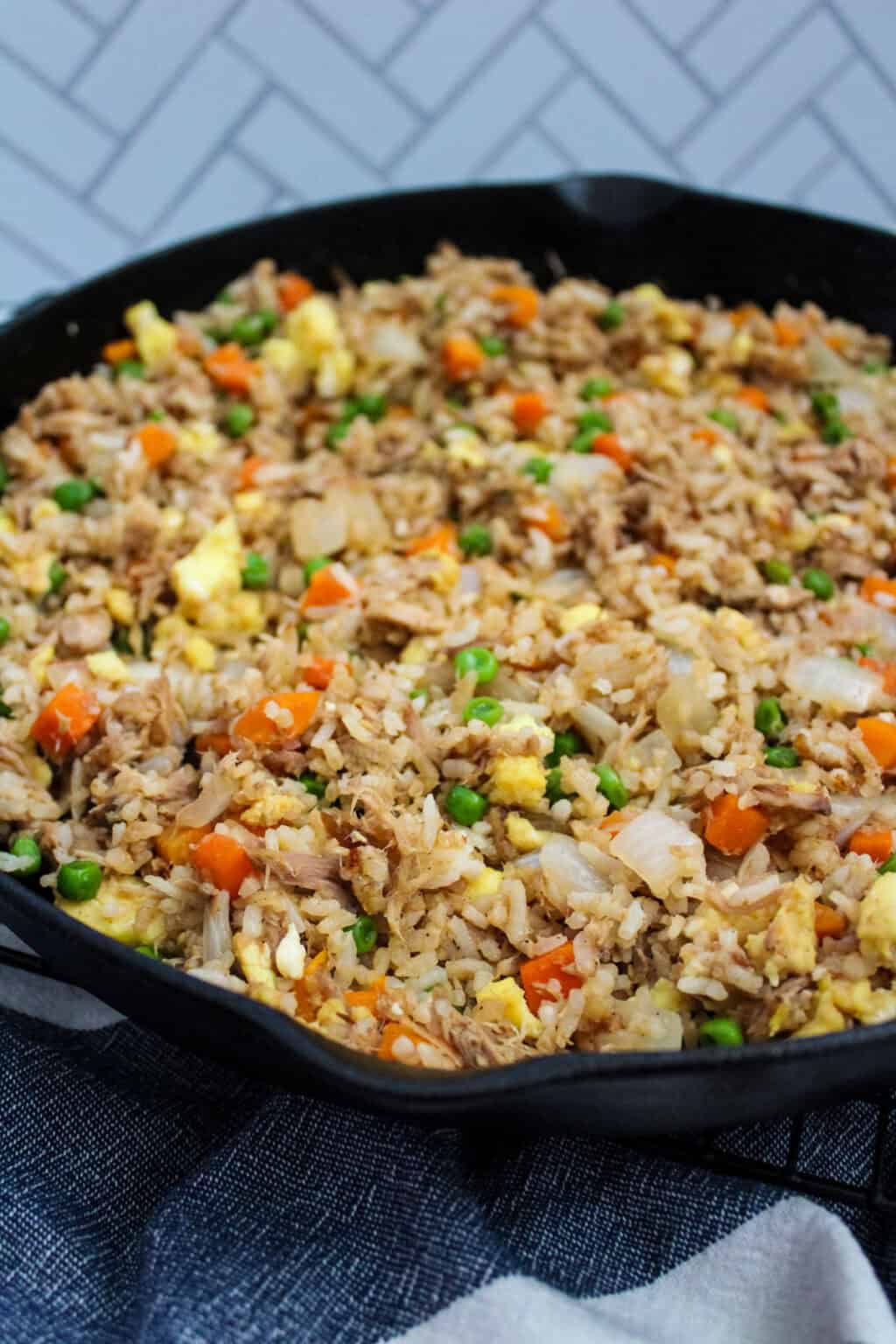 Leftover Pulled Pork Fried Rice - The Default Cook