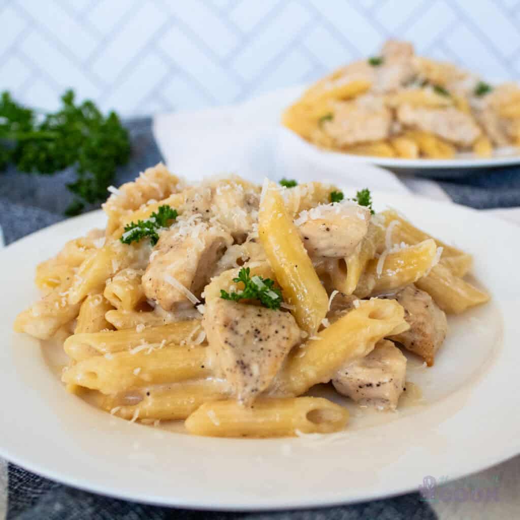 Creamy Garlic Parmesan Chicken Pasta - The Default Cook